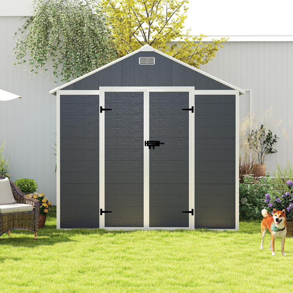 shinyswan [8x8 Ft] Heavy-Duty Outdoor Storage Shed – Waterproof, Rust ...